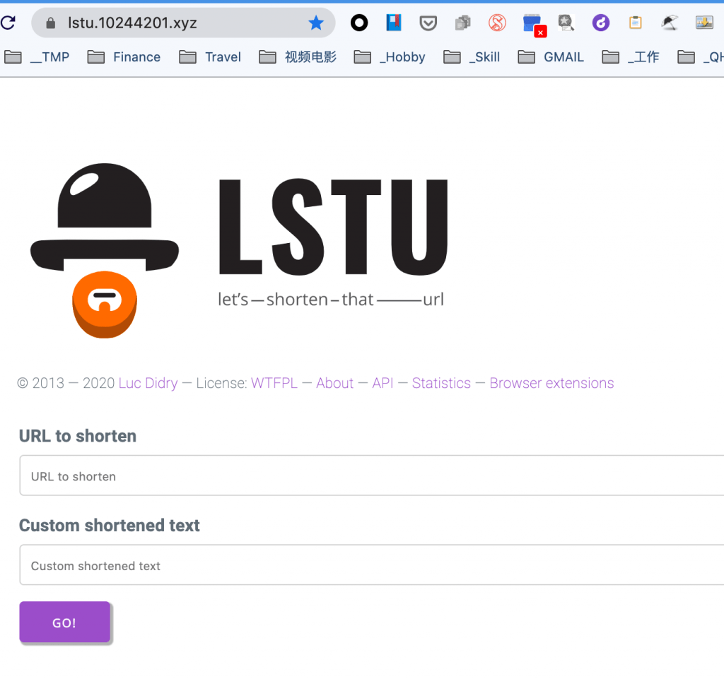 Docker部署短链接程序LSTU – 1024.ee